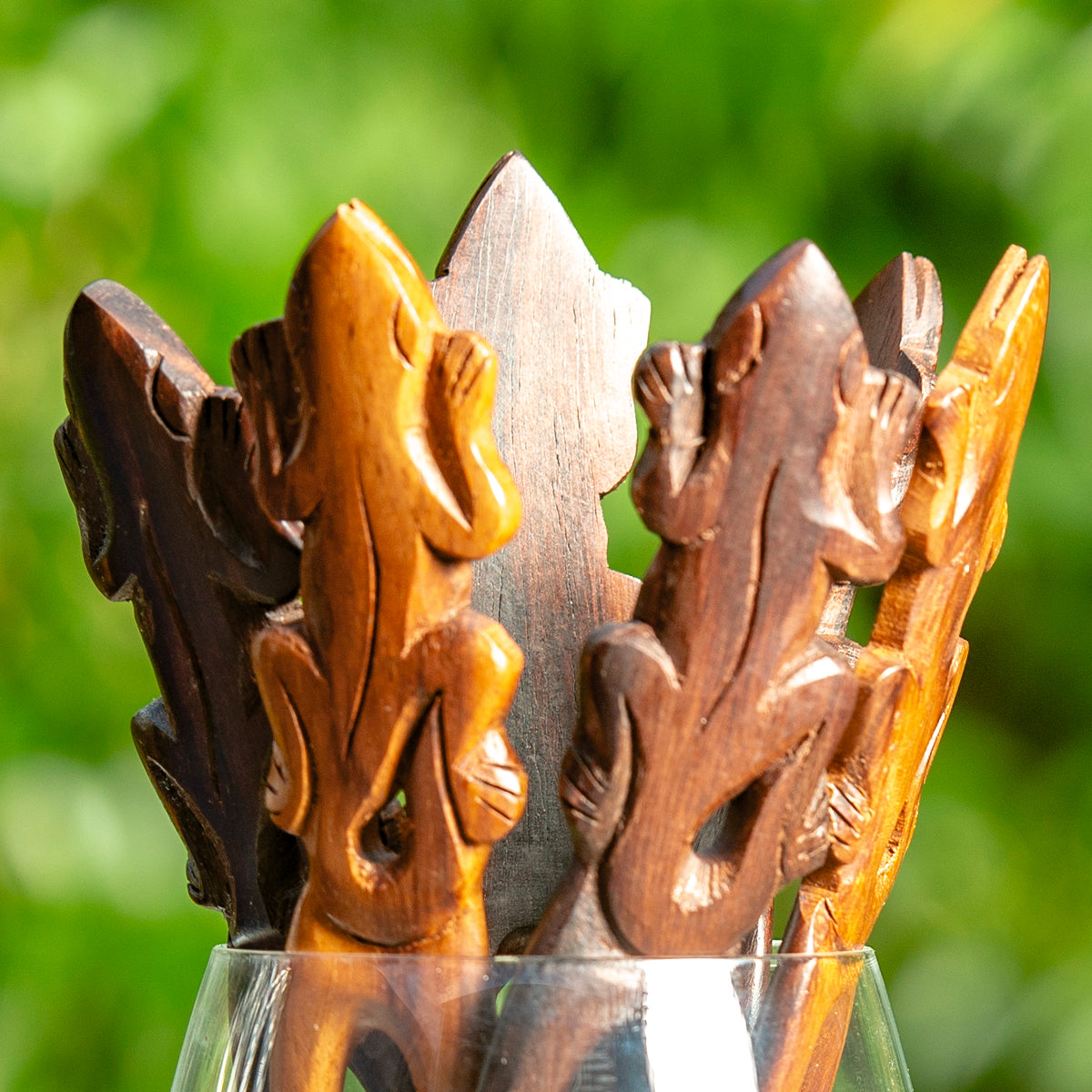 Lizard Wooden Double Prong Hair Stick – Eclectico