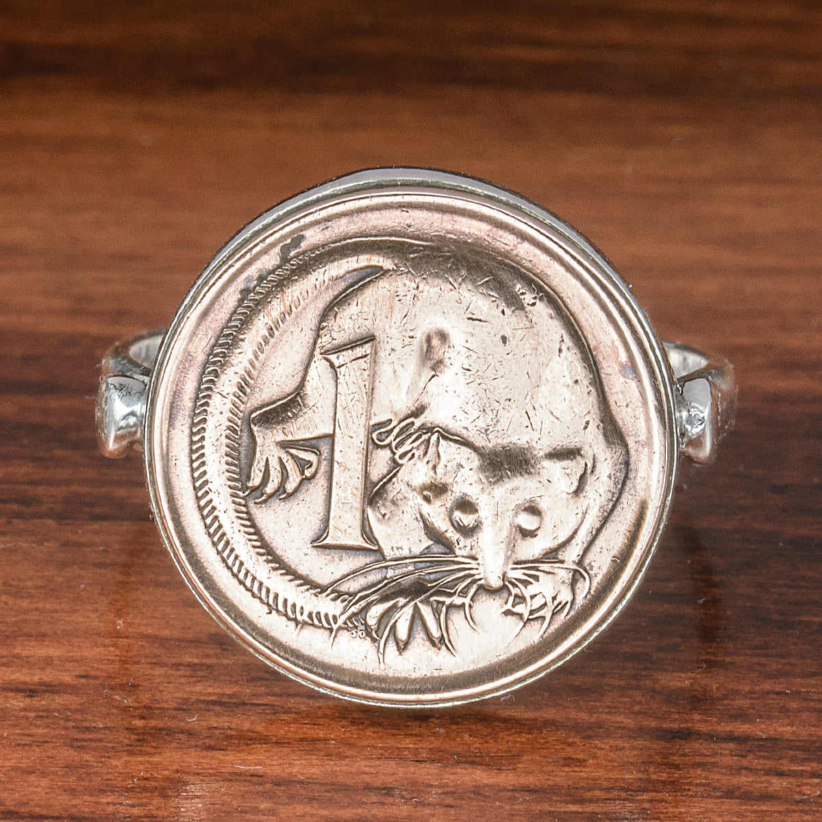 Silver Australian One Cent Coin Ring – Eclectico