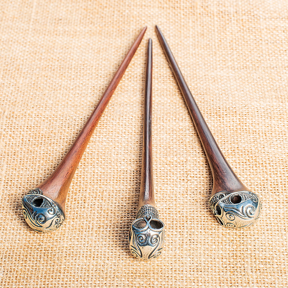 Skull Silver Hair Stick - Eclectico